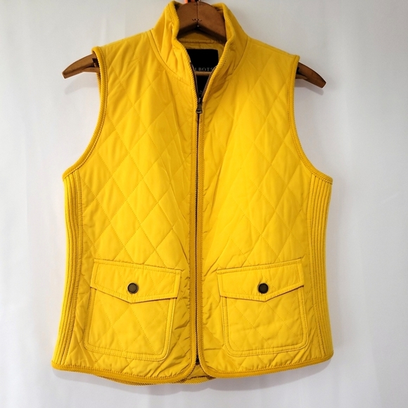 Talbots | Jackets & Coats | Nwt Talbots Diamond Quilted Yellow Vest ...